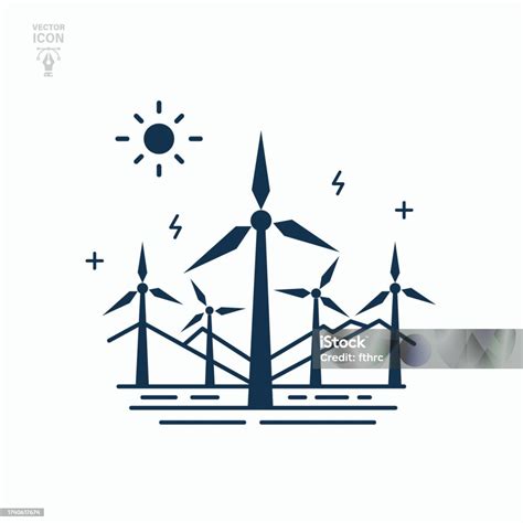 회전하는 풍차 아이콘입니다 바람 에코 에너지 등고선 기호입니다 벡터 그림 개념에 대한 스톡 벡터 아트 및 기타 이미지 개념