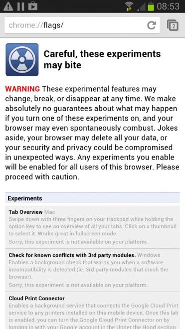 Chrome Beta For Android Gets Experimental Features GHacks Tech News
