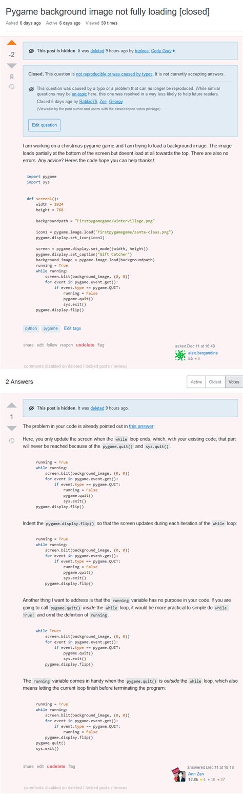 Why Was This Question Caused By A Typo Deleted Meta Stack Overflow