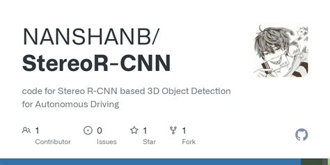 Github Nanshanbstereor Cnn Code For Stereo R Cnn Based 3d Object