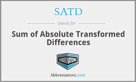 Satd Sum Of Absolute Transformed Differences