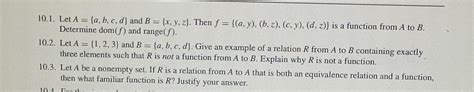 Solved 10 1 Let A A B C D And B X Y Z Then F Chegg Com