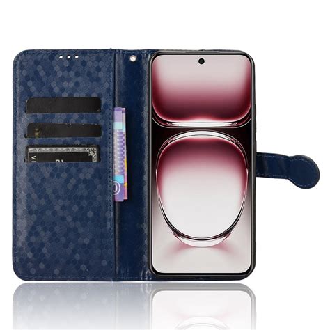 For Oppo Reno Pro G Global Honeycomb Dot Texture Leather Phone Case Blue Alexnld Com