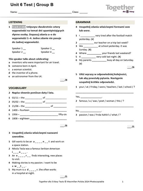 Unit 6 Test For Class 5 Together Pdf Spaceflight Flight