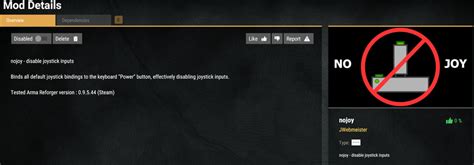 Nojoy Disable Joystick Inputs Reforger Mod Arma