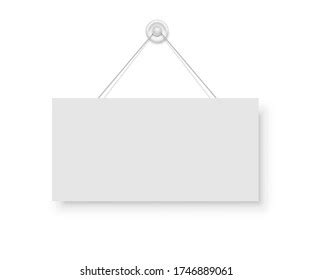 Realistic Empty Blank Signboard White Rectangle Stock Vector Royalty Free
