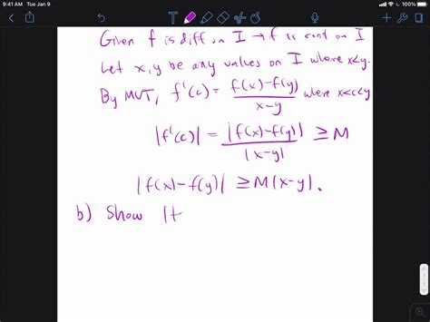 solved a use the mean value theorem to show that if f is