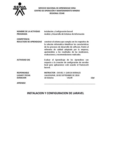 Actividad Instalacion Laravel Pdf Marco De Software Php