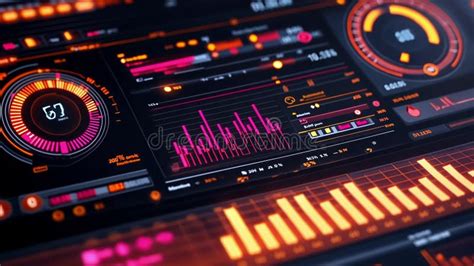 futuristic dashboard displaying complex data analysis with glowing indicators stock footage