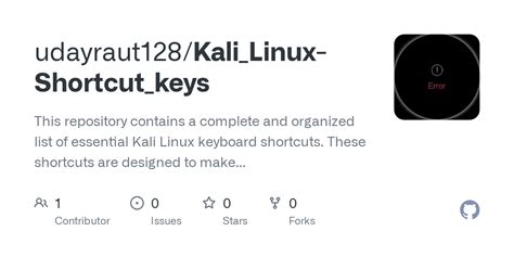 Github Udayraut128 Kali Linux Shortcut Keys This Repository Contains