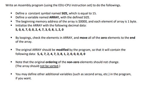 write an assembly program using the edu cpu