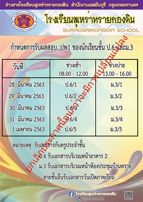 📣ถึงนักเรียนชั้น ป 6 และ ม 3 โรงเรียนสุเหร่าทรายกองดิน