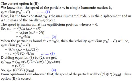 A Particle On A Spring Executes Simple Harmonic Motion When The Part AskIITians