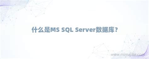 什么是ms Sql Server数据库？ 密码极客