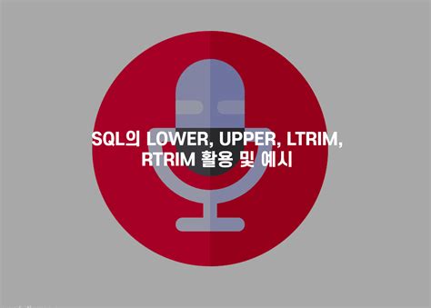 Sql Lower Upper Ltrim Rtrim 활용 및 예시 모든 It 꿀팁 정보 It Da