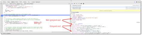 Why Are Some Scope Variables In Chrome Dev Tools Greyed Out Light