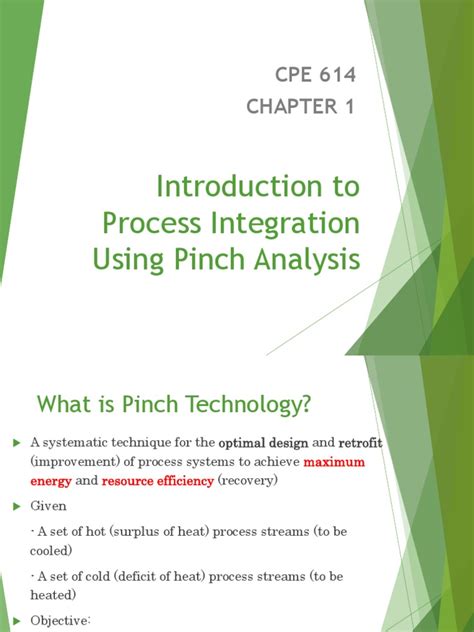 Chapter 1 Introduction To Process Integration Using Pinch Analysis