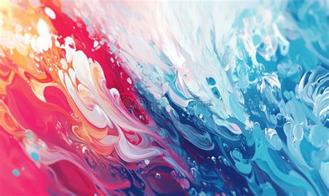 Abstract Red White Fluid Waves Creating Dynamic Texture Depth Stock ...