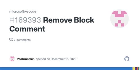 Remove Block Comment Issue Microsoft Vscode GitHub