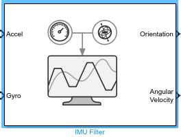 IMU Filter Estimate Orientation Using IMU Filter Simulink