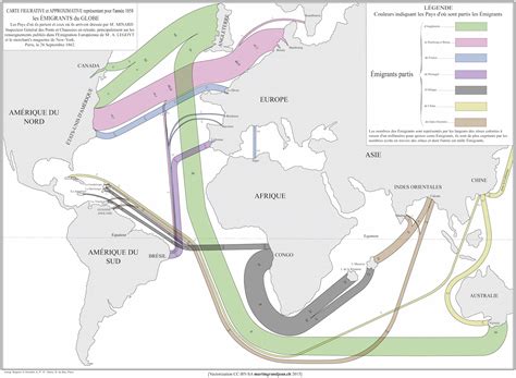 Historical Data Visualization Mapping Migration Flows In 1862