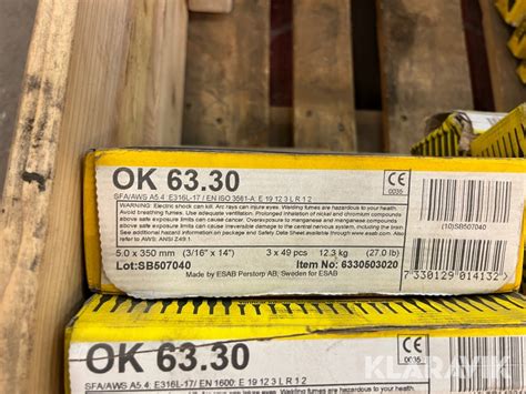 Svetselektroder ESAB, Köping, Klaravik auktioner