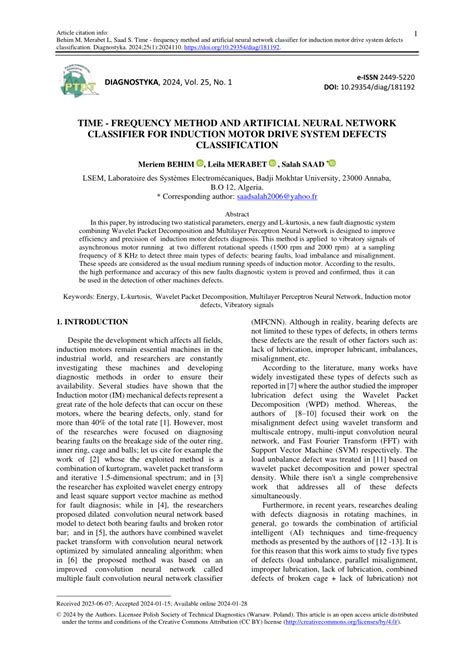 pdf time frequency method and artificial neural network classifier