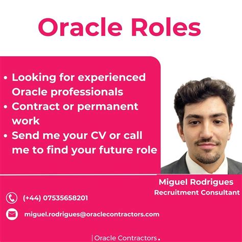 Oraclecontract Contractrole Techjobs Itopportunities Jobsearch Techcontract