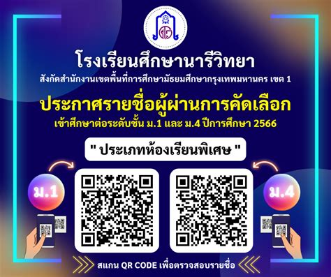 💙💜ประกาศรายชื่อผู้ผ่ ประชาสัมพันธ์ โรงเรียนศึกษานารีวิทยา