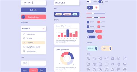 Light Mode Ui Components And Elements Ux And Ui Kits Infographics Ft