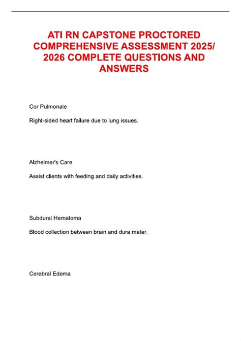 Ati Rn Capstone Proctored Comprehensive Assessment 2025 2026 Complete Questions And Answers Pdf