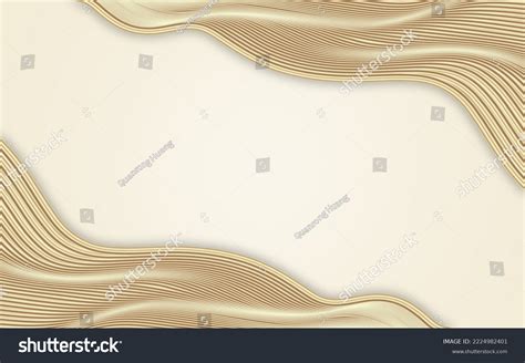 3d Render Waveform Flowing Gold Abstract Stock Illustration 2224982401