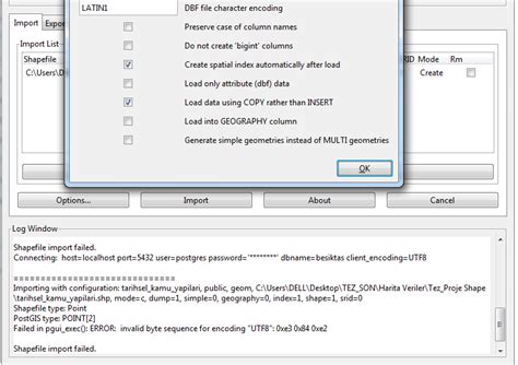 Arcgis Desktop Error While Importing Shapefile To Postgis