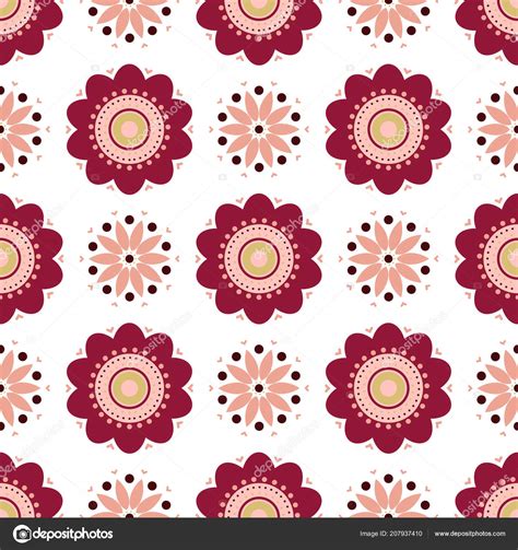 Vector Seamless Geometric Floral Pattern Abstract Flower Pattern — Stock Vector © Kolibrico