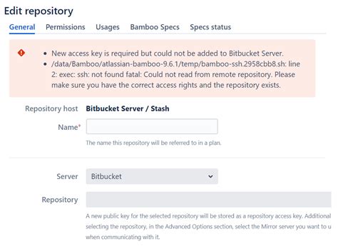 Bamboo Fails To Connect To Bitbucket Data Center Repositories With Ssh Not Found Bamboo
