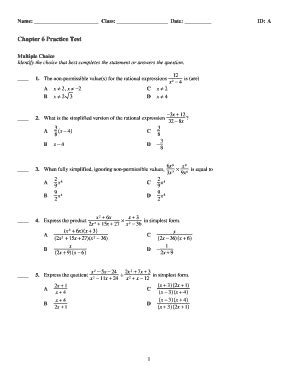 Fillable Online Name Class Date Chapter Practice Test Multiple Choice Identify The Choice