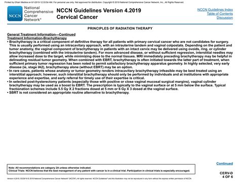 Cáncer cérvicouterino Guia NCCN 2019 PDF Cancer Diseases and Conditions