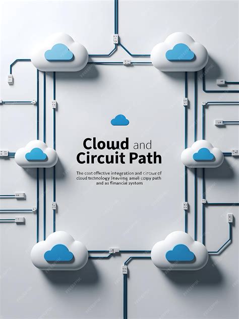 3d Cloud And Circuit Path Frame Concept As A Minimalistic Border Frame Featuring Cloud Icons