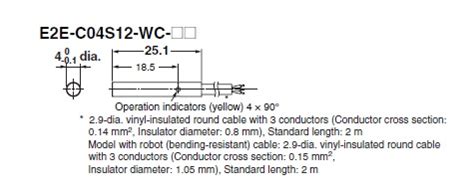E2E C04S12 WC C1 2M OMRON Industrial Automation