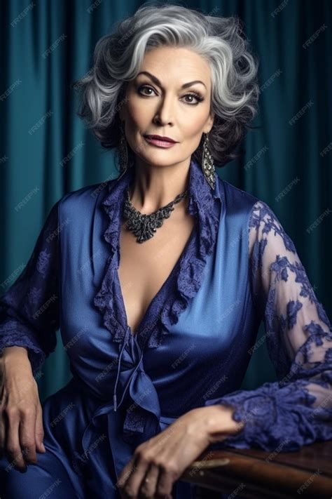 Premium Photo A Stunning Mature Woman Exudes Confidence And Allure In