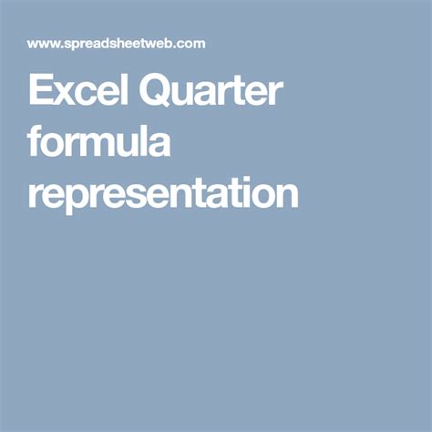 excel quarter formula how to calculate quarters in excel