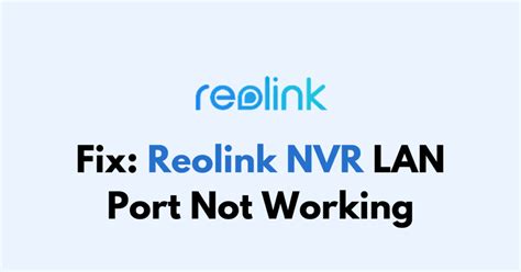How To Fix Reolink Nvr Lan Port Not Working Networkbuildz