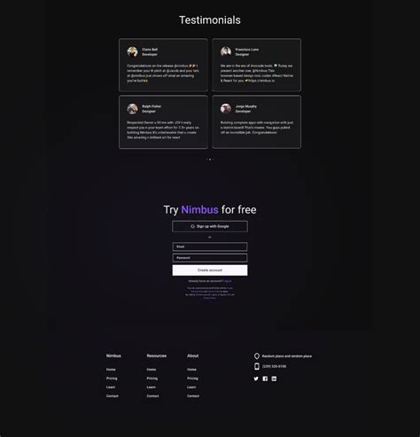 Nimbus Landing And Platform Design Ui Ux Web Design On Behance