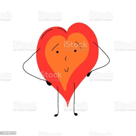 흰색 배경에 빨간 미소 심장의 벡터 그림 발렌타인 데이 인사말과 카드 웹 배너 포스터 전단지 브로셔 인쇄를위한 예술 디자인