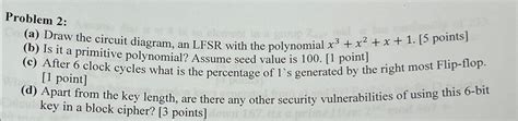 Solved Problem 2 A ﻿draw The Circuit Diagram An Lfsr With