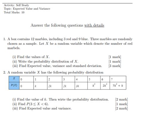 Solved Activity Self Study Topic Expected Value And Chegg Com