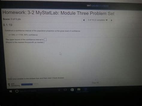 Solved Construct A Confidence Interval Of The Population