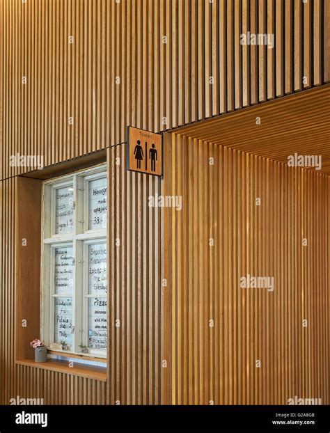 Detail Of Interior Timber Cladding Fornebuporten Oslo Norway
