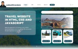 Travel Tourism Website Using HTML And CSS Code Demo