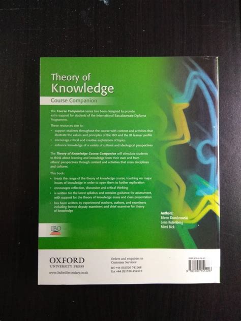 Theory Of Knowledge Course Companion Ibdp Hobbies And Toys Books And Magazines Assessment Books